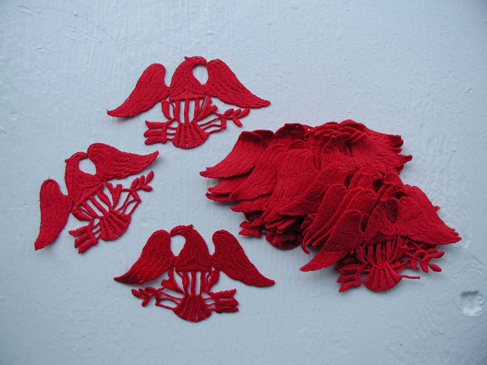 Embroidered Eagles, Red Eagle Decals, Red Embroidered Bird, USA Eagle ...