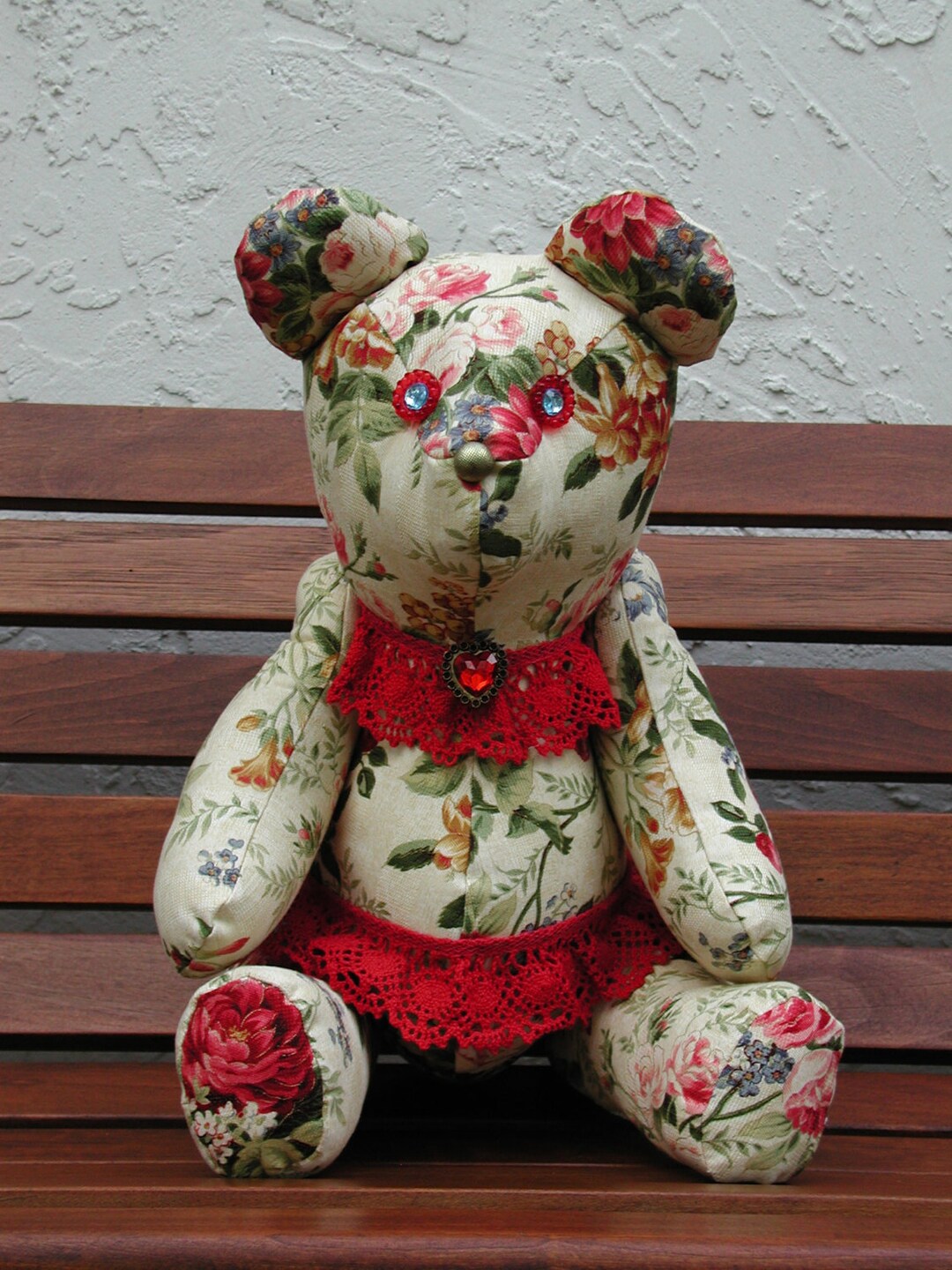 Handmade Teddy Bears, Personalized Bears, Floral Teddy Bear, Purple ...