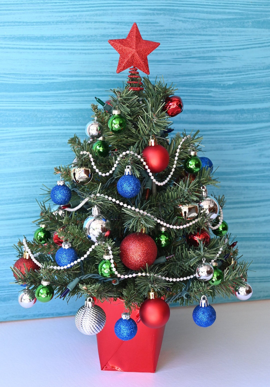 Tabletop Tree, Miniature Tree, Fully Decorated, 50 Clear Lights or 50 ...
