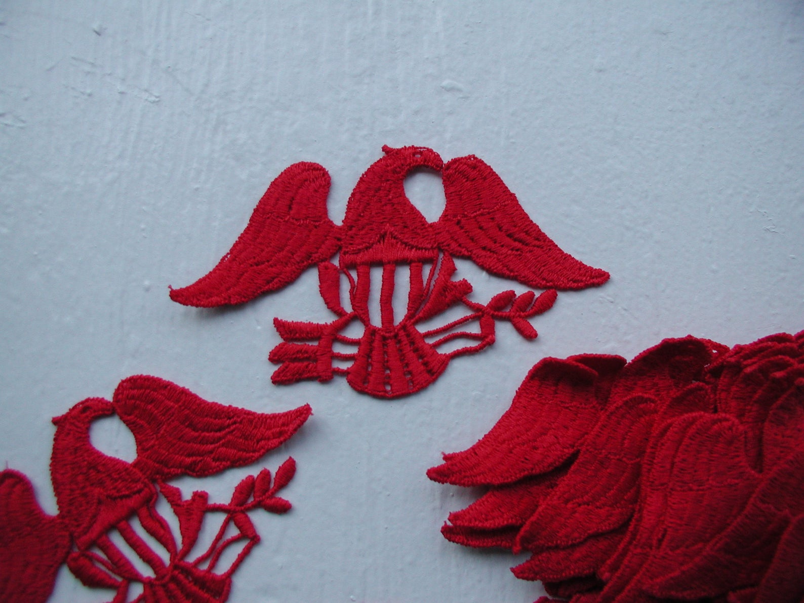 Embroidered Eagles, Red Eagle Decals, Red Embroidered Bird, USA Eagle ...