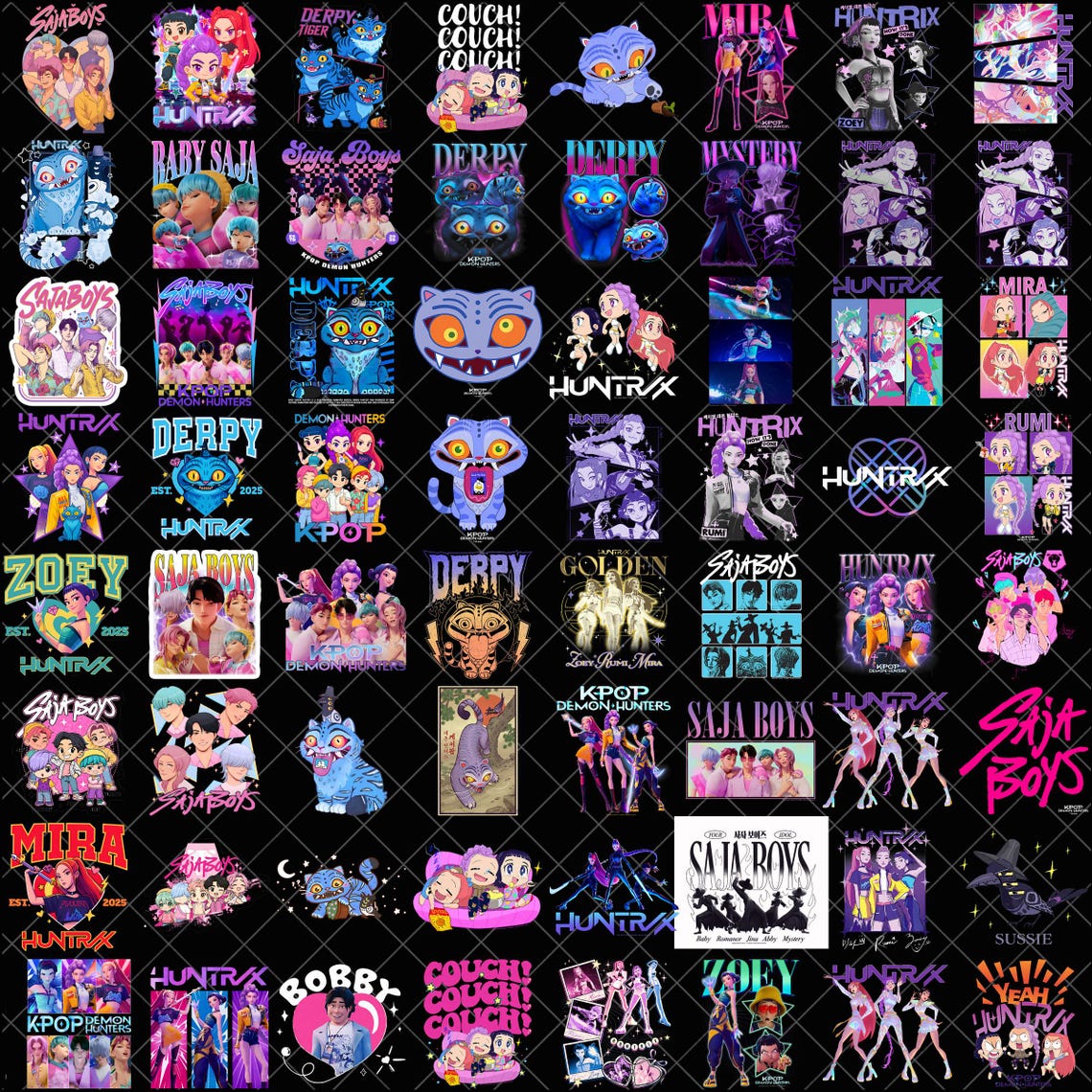 Kpop Demon Hunter Png Bundle, Saja Boy Png, Huntrix Png, Girl Dinner ...