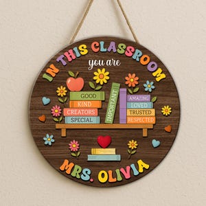 Custom Teacher 3D Door Sign, in This Classroom You Are, Cute Teacher ...