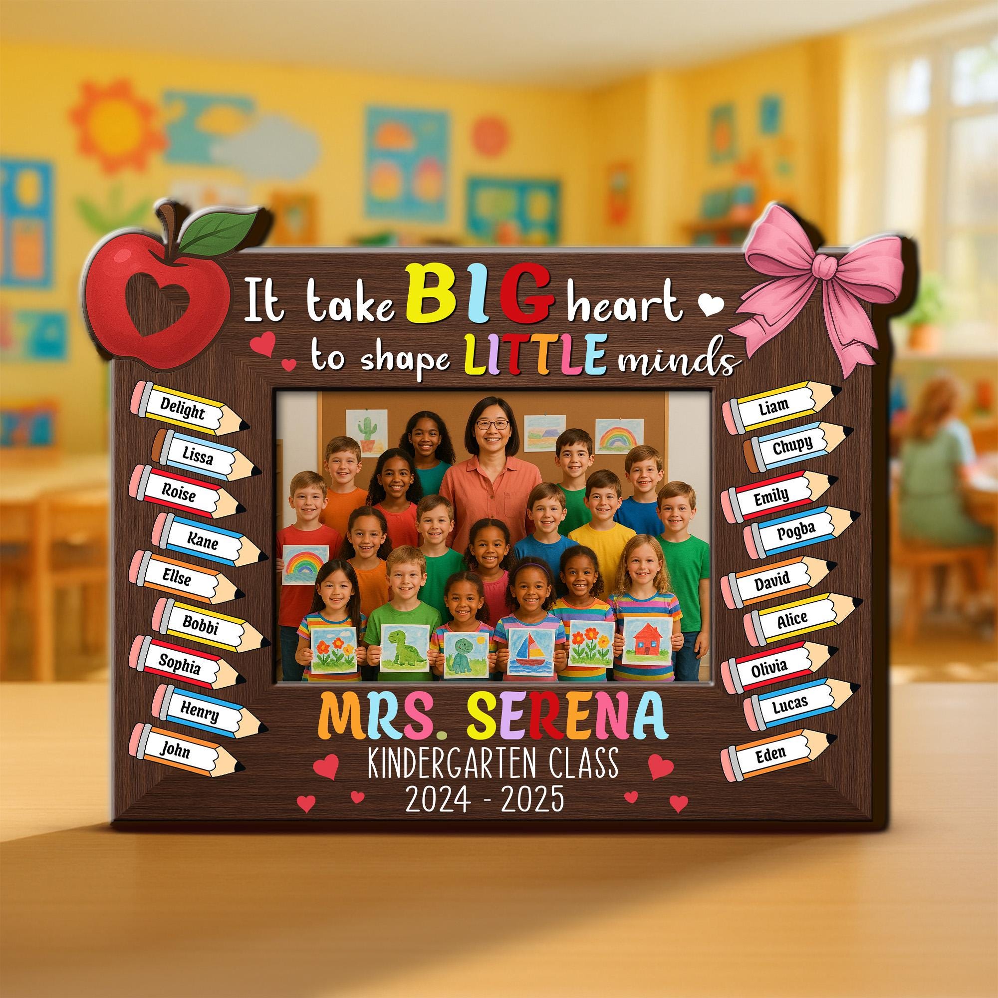 Custom Teacher Class Photo Frame, Appreciation Gift, It Takes a Big ...