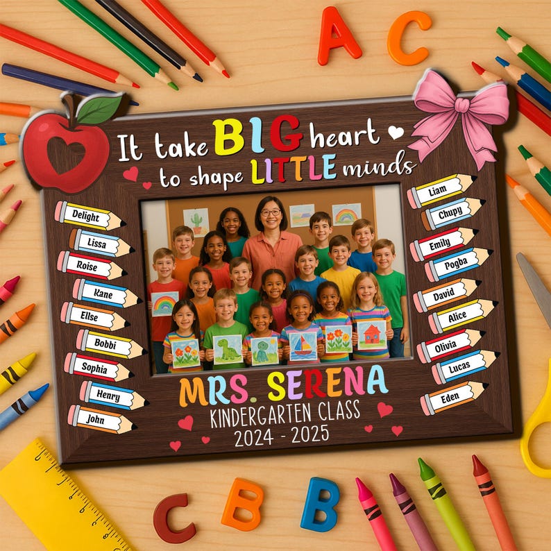 Custom Teacher Class Photo Frame, Appreciation Gift, It Takes a Big ...