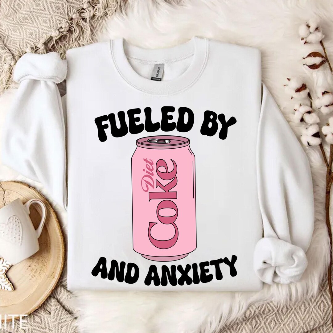 Fueled by Diet Coke and Anxiety Png, Funny Coke Lover Gift, Coke Pink ...