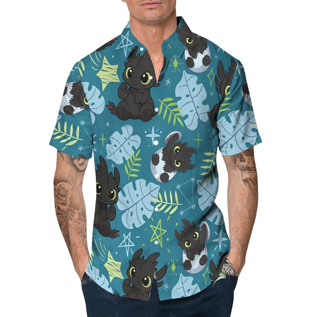 Toothless Hawaiian Shirt, Summer How to Train Your Dragon Shirt, Family ...