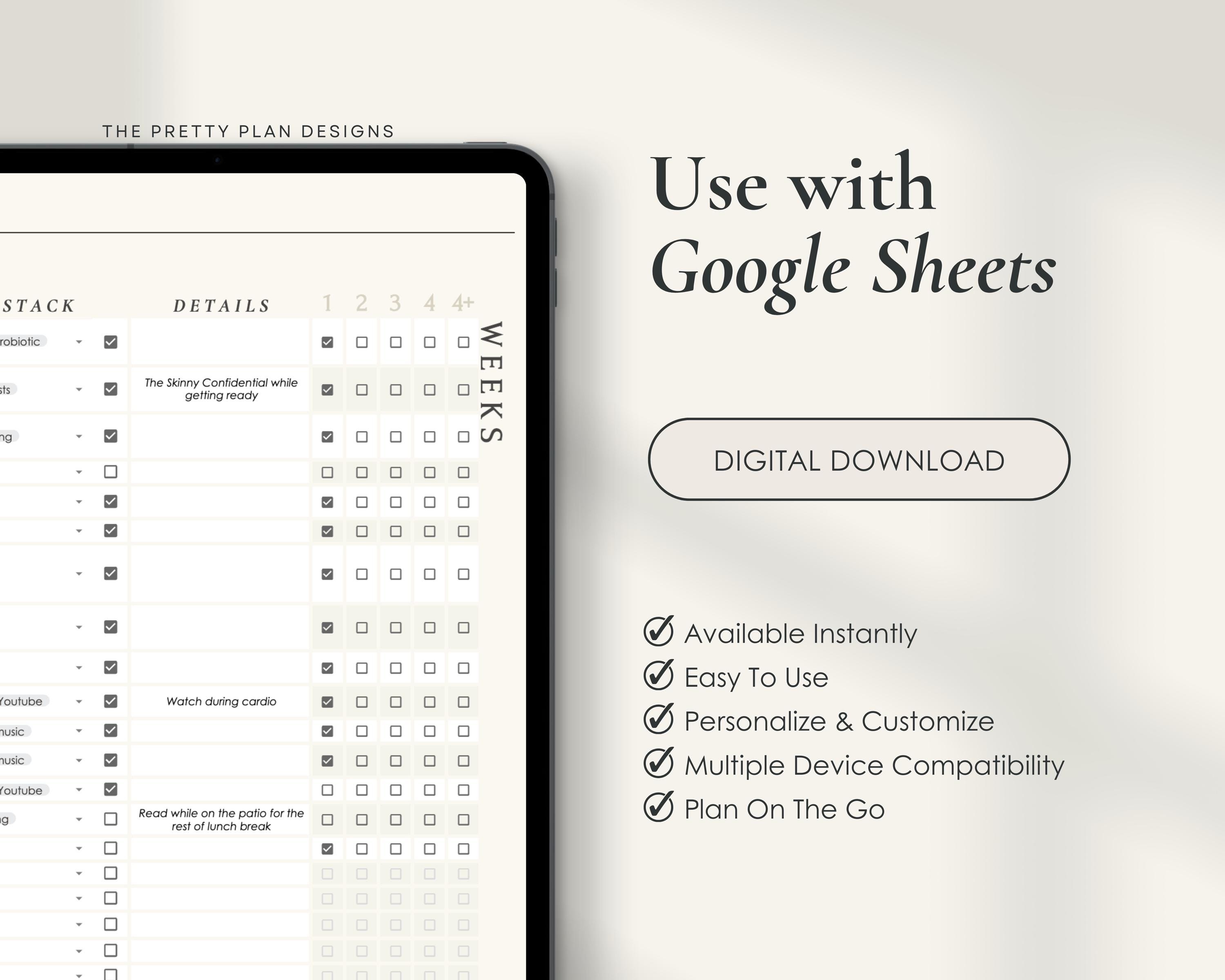 Digital Daily Schedule Planner Google Sheets Routine Planner ...