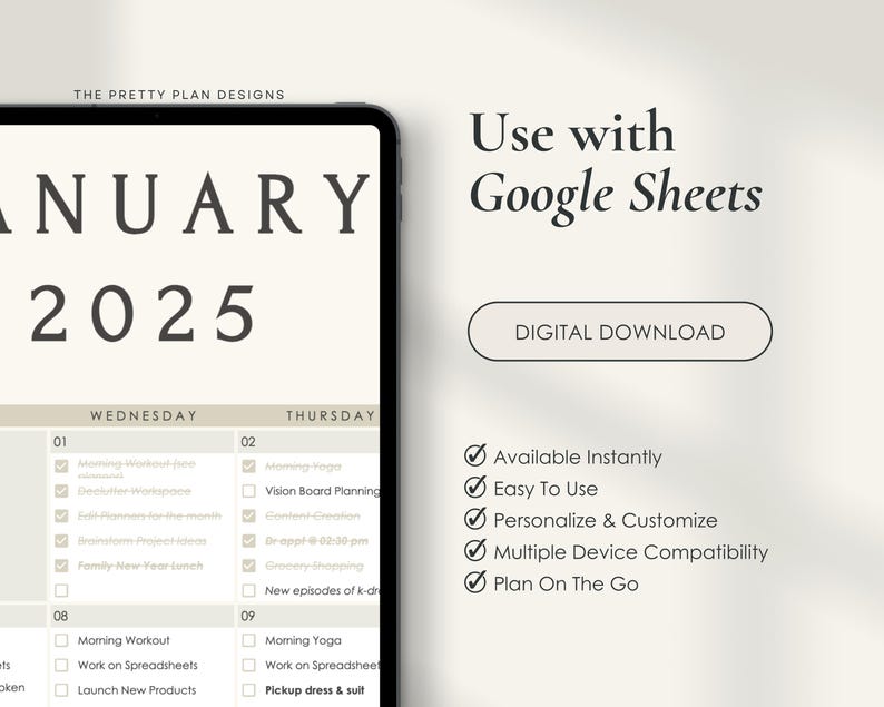 Digital Monthly Schedule Planner Calendar Schedule Planner Google ...