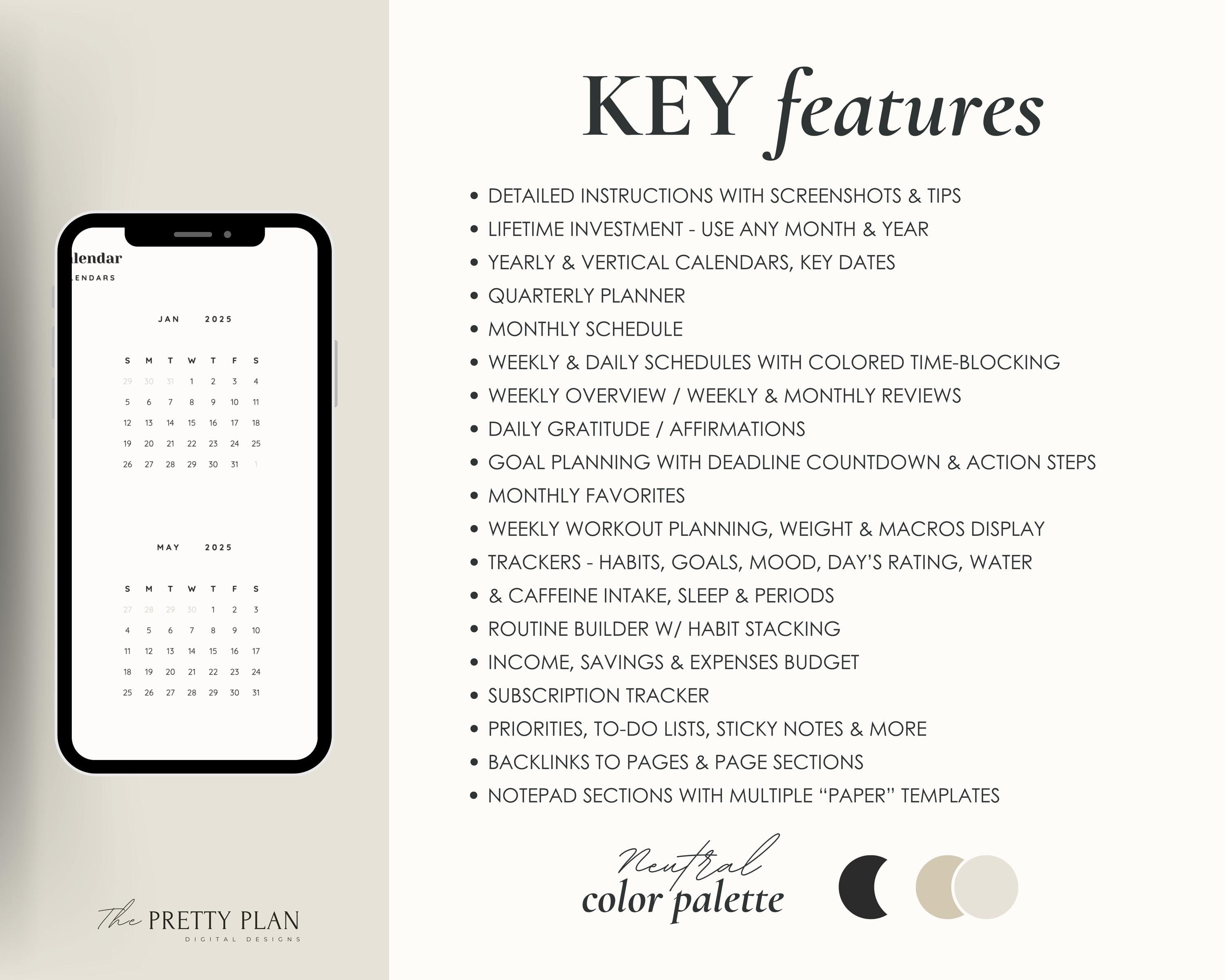 Digital Daily Planner Daily Schedule Google Sheets Daily Planner ...