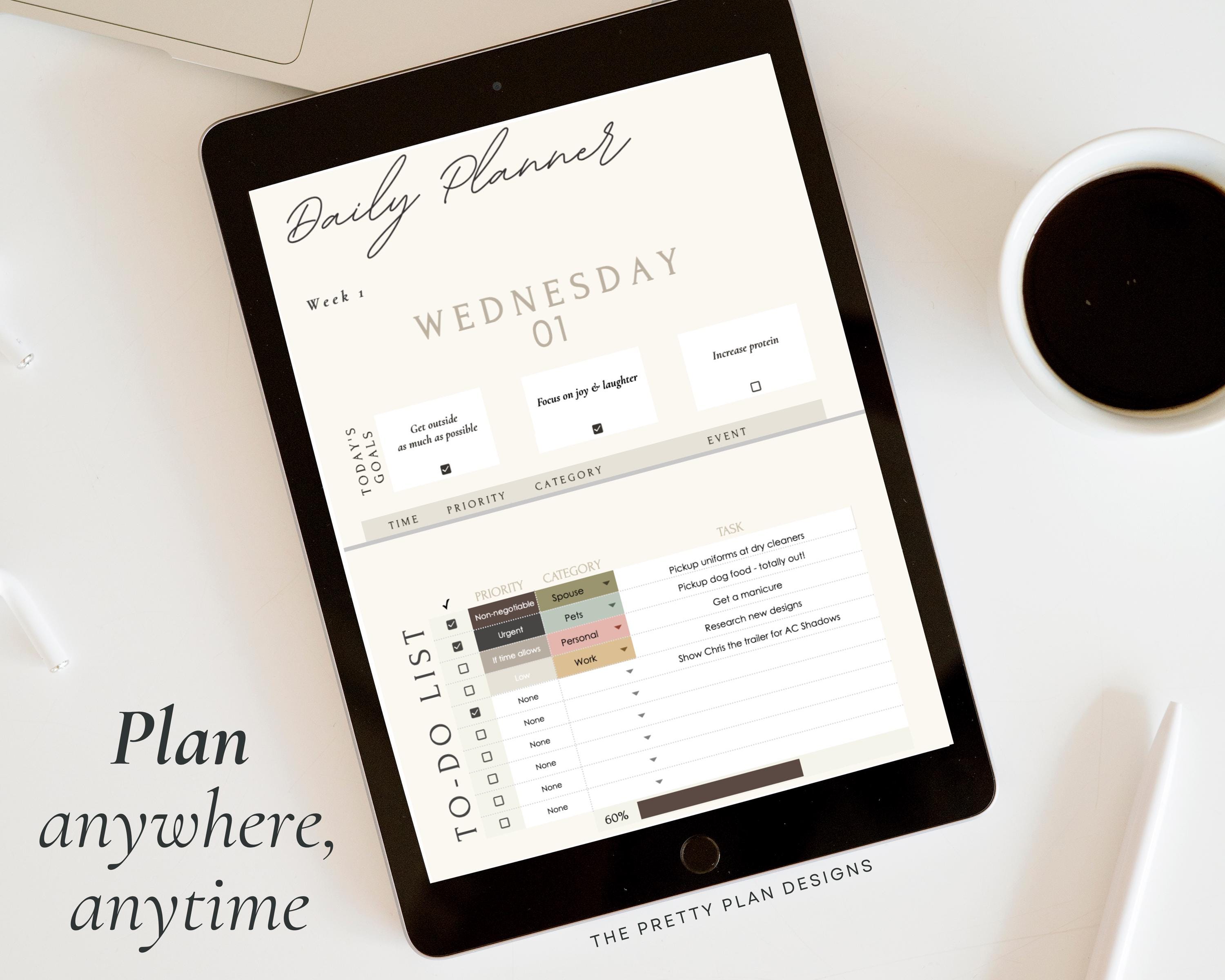 Digital Daily Schedule Planner Google Sheets Routine Planner ...