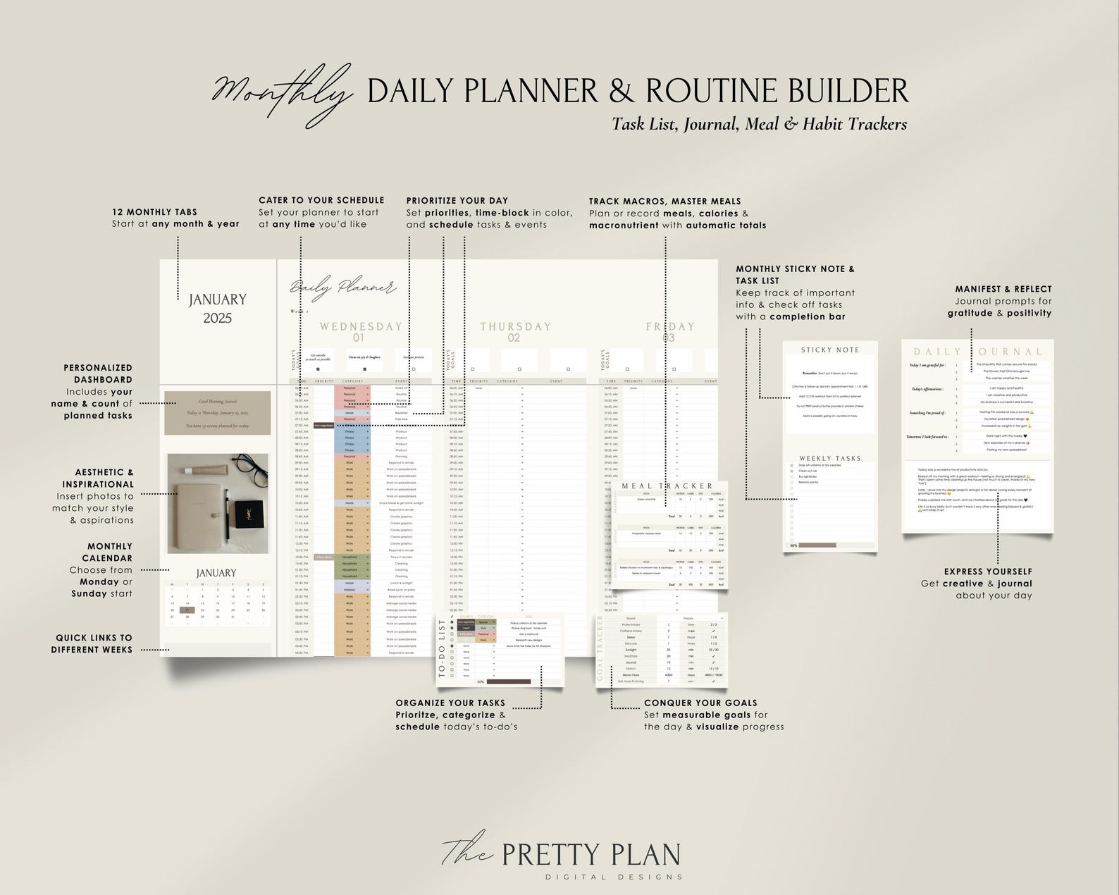 Digital Daily Schedule Planner Google Sheets Routine Planner ...