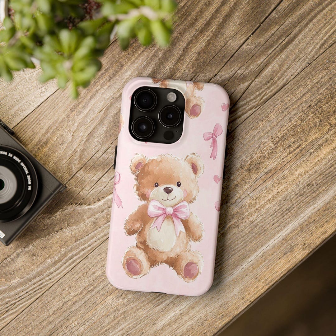 Teddy Bear Phone Case - Watercolor Plush Bear, Cute Aesthetic ...