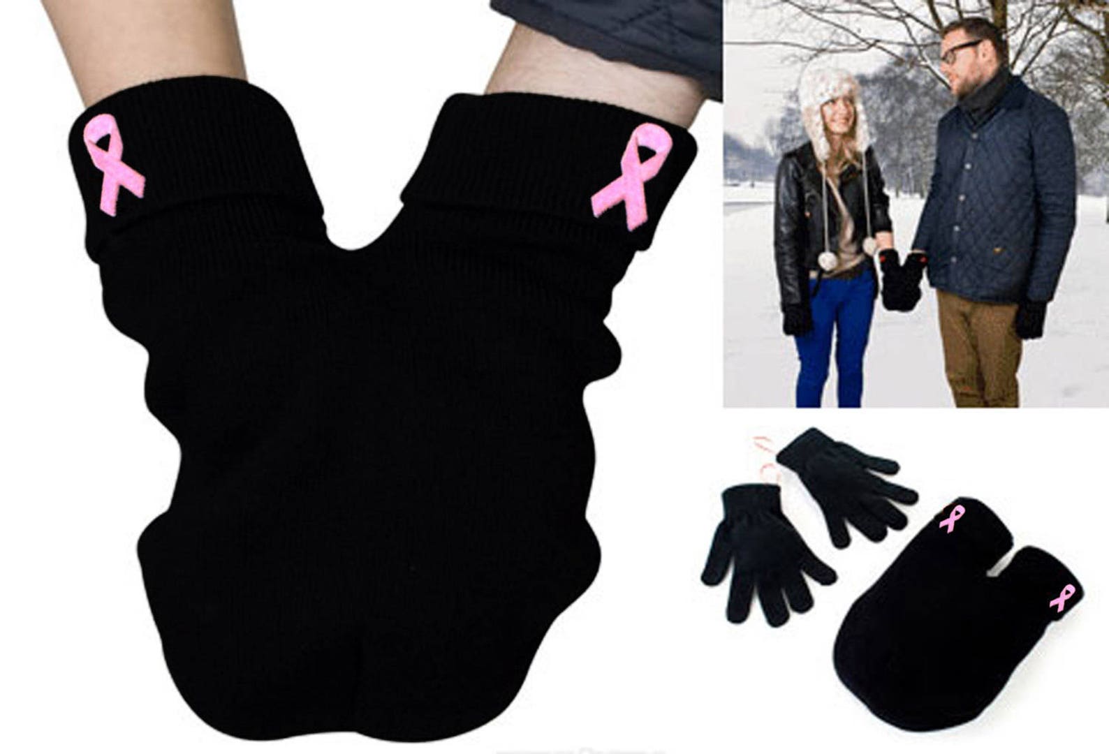 Pink Ribbon Breast Cancer Awareness, Shareable Mitten for Smitten ...