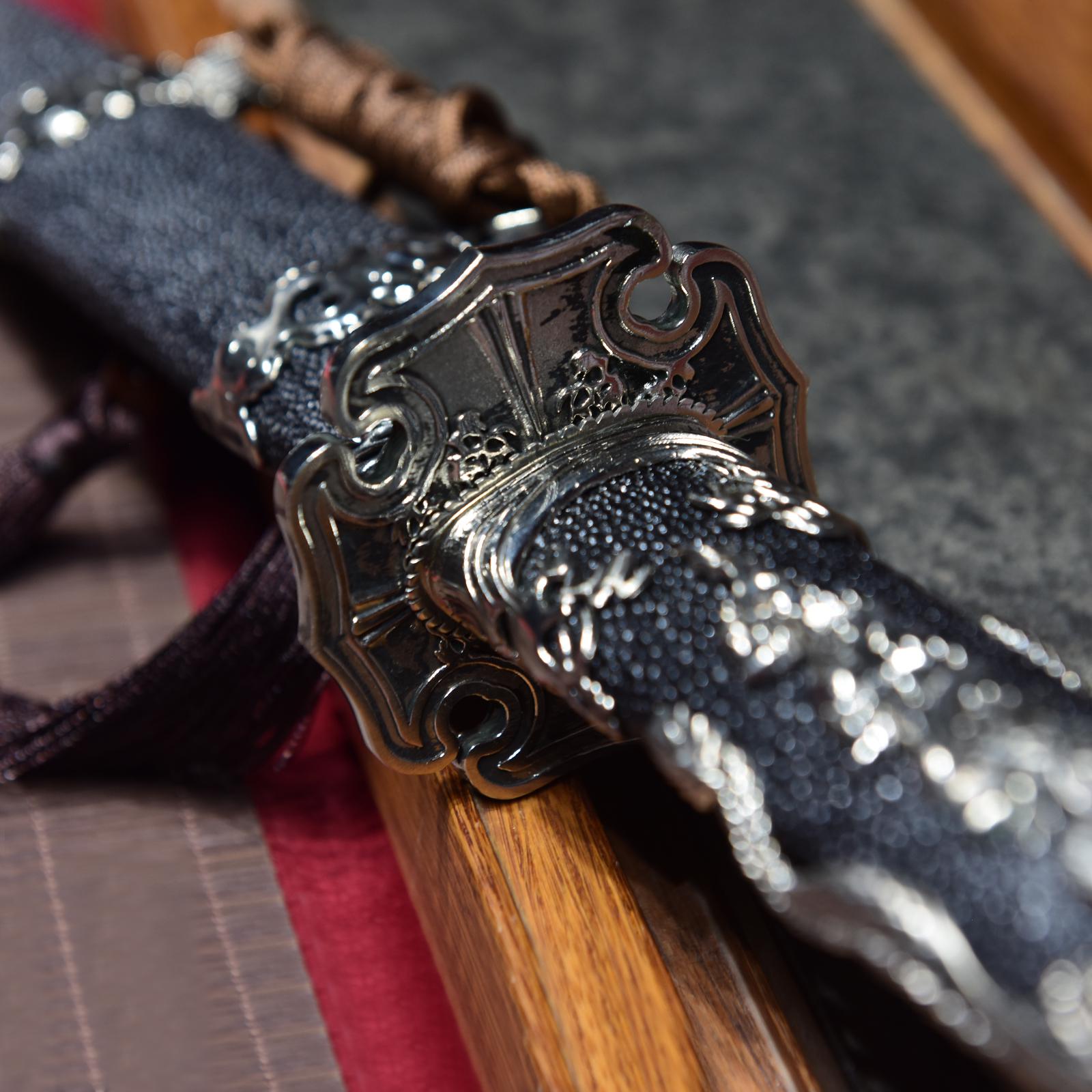 Handmade Chinese Tang Dao - Hand Forged Full Tang Wootz Steel Clay ...