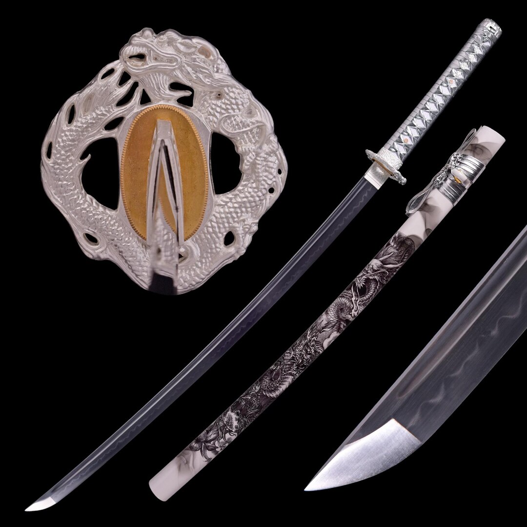 Handmade Japanese Samurai Katana Sword Real -hand Forged Full Tang 1095 ...