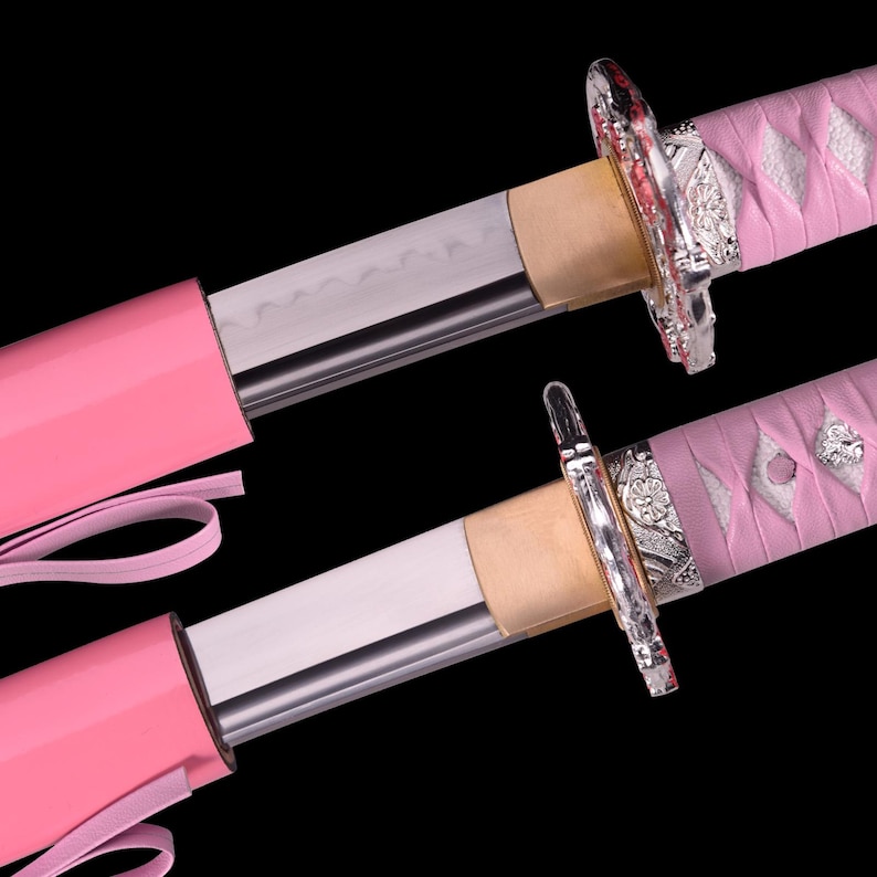 Handmade Pink Katana Real - Hand Forged Full Tang 1095 High Carbon ...