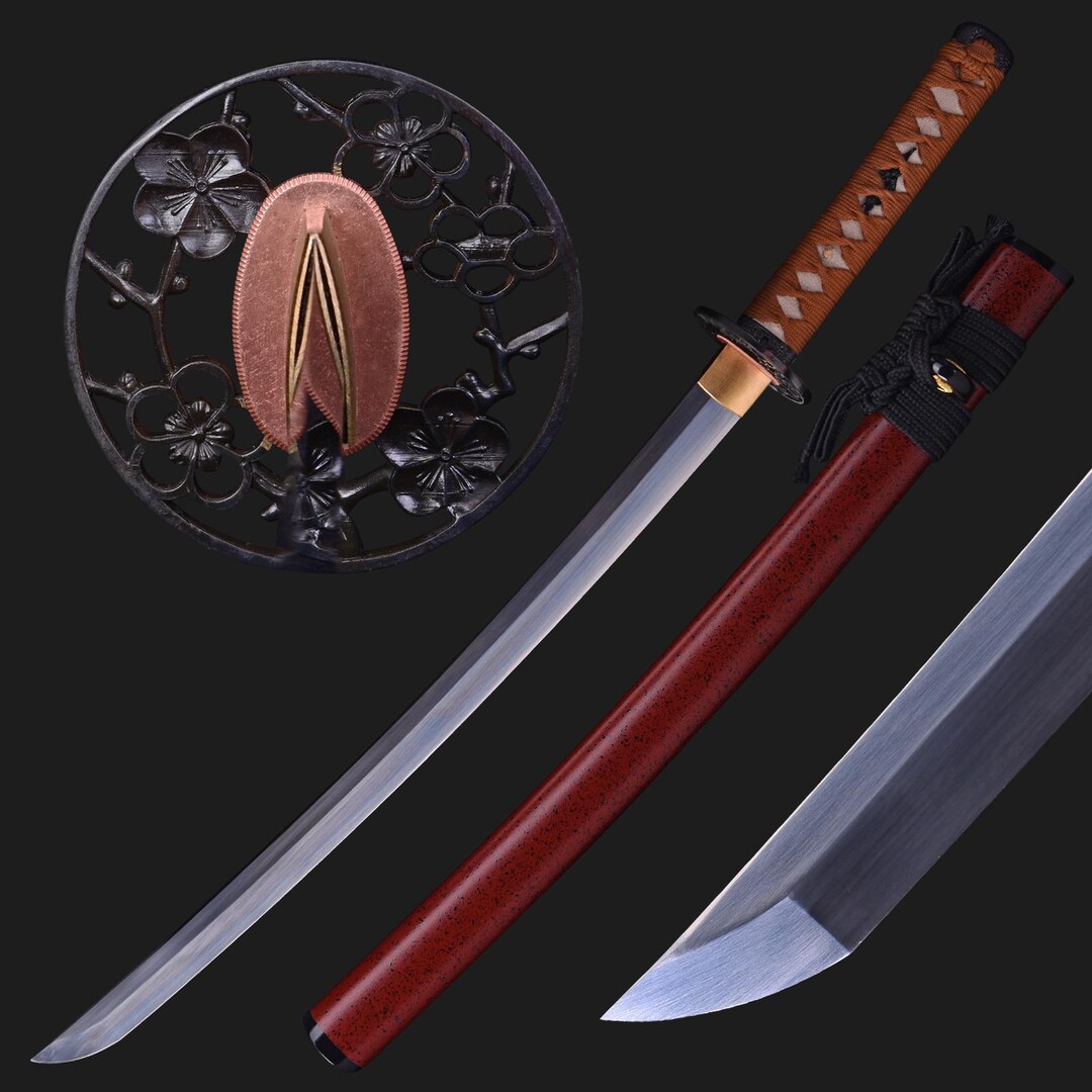 Handmade Japanese Wakizashi Katana - Hand Forged Full Tang S7 Steel ...