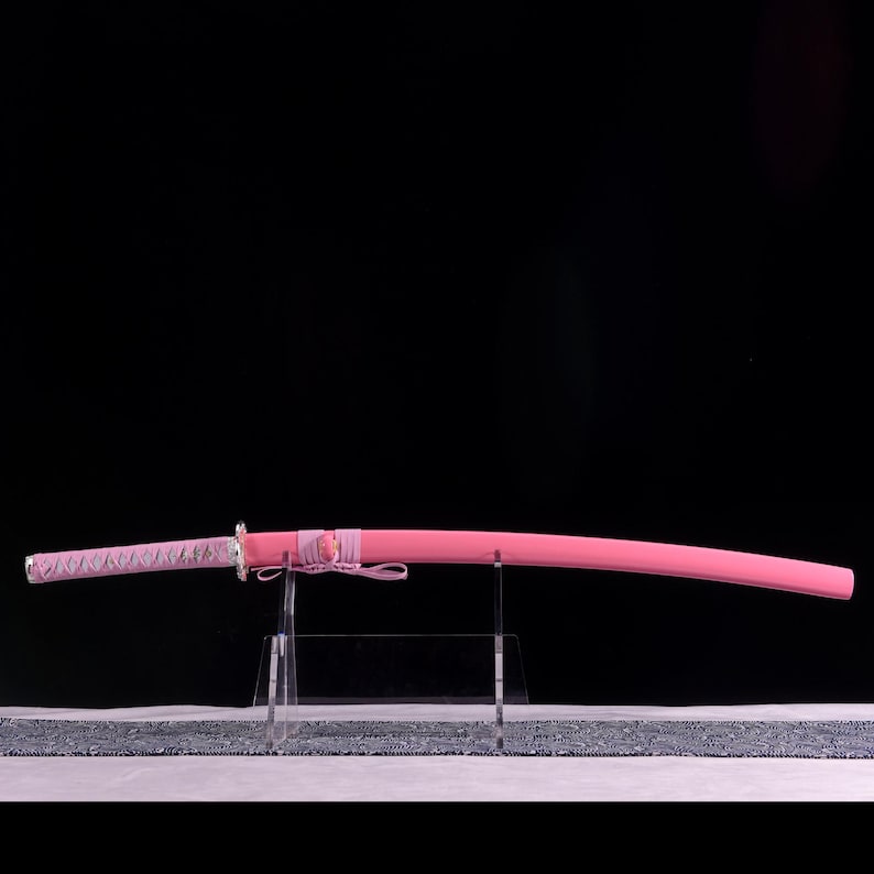 Handmade Pink Katana Real - Hand Forged Full Tang 1095 High Carbon ...