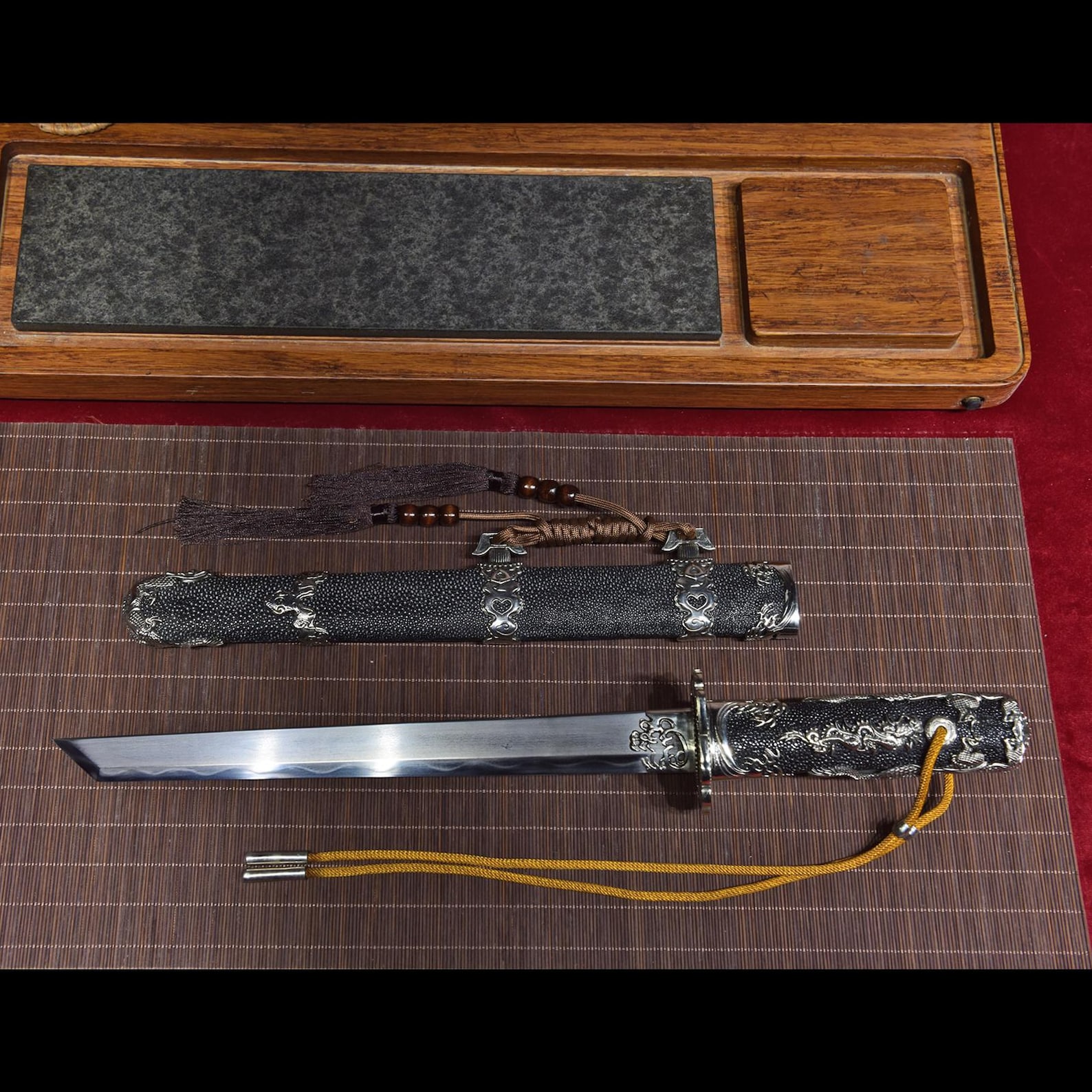 Handmade Chinese Tang Dao - Hand Forged Full Tang Wootz Steel Clay ...
