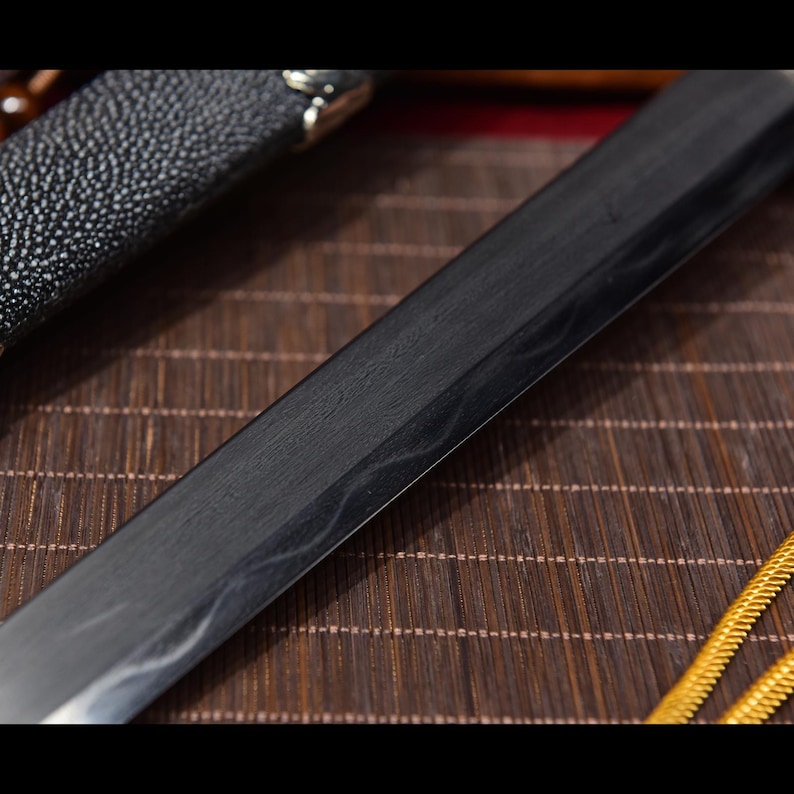 Handmade Chinese Tang Dao - Hand Forged Full Tang Wootz Steel Clay ...