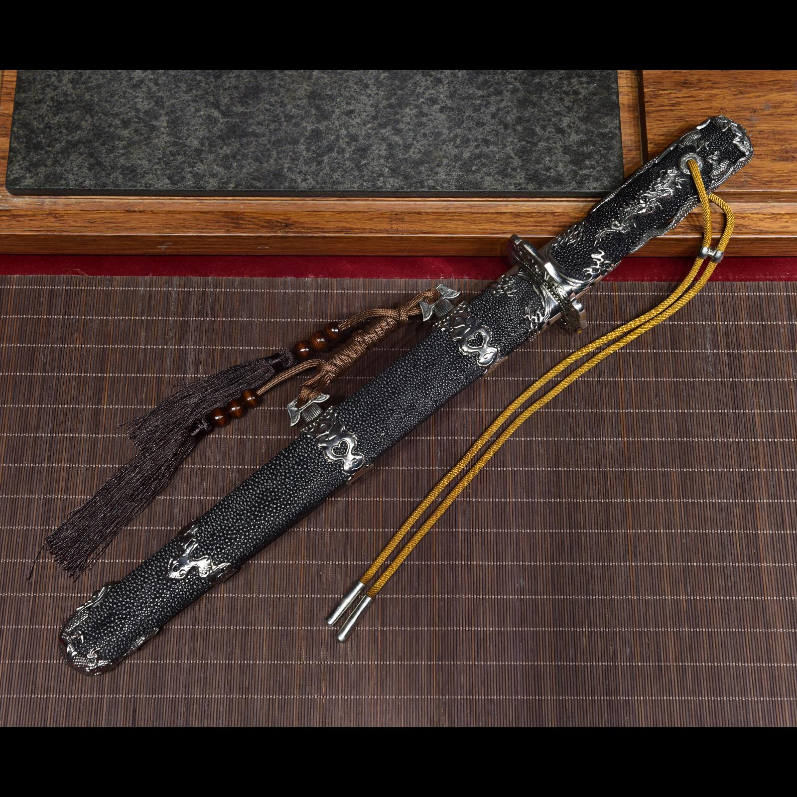 Handmade Chinese Tang Dao - Hand Forged Full Tang Wootz Steel Clay ...