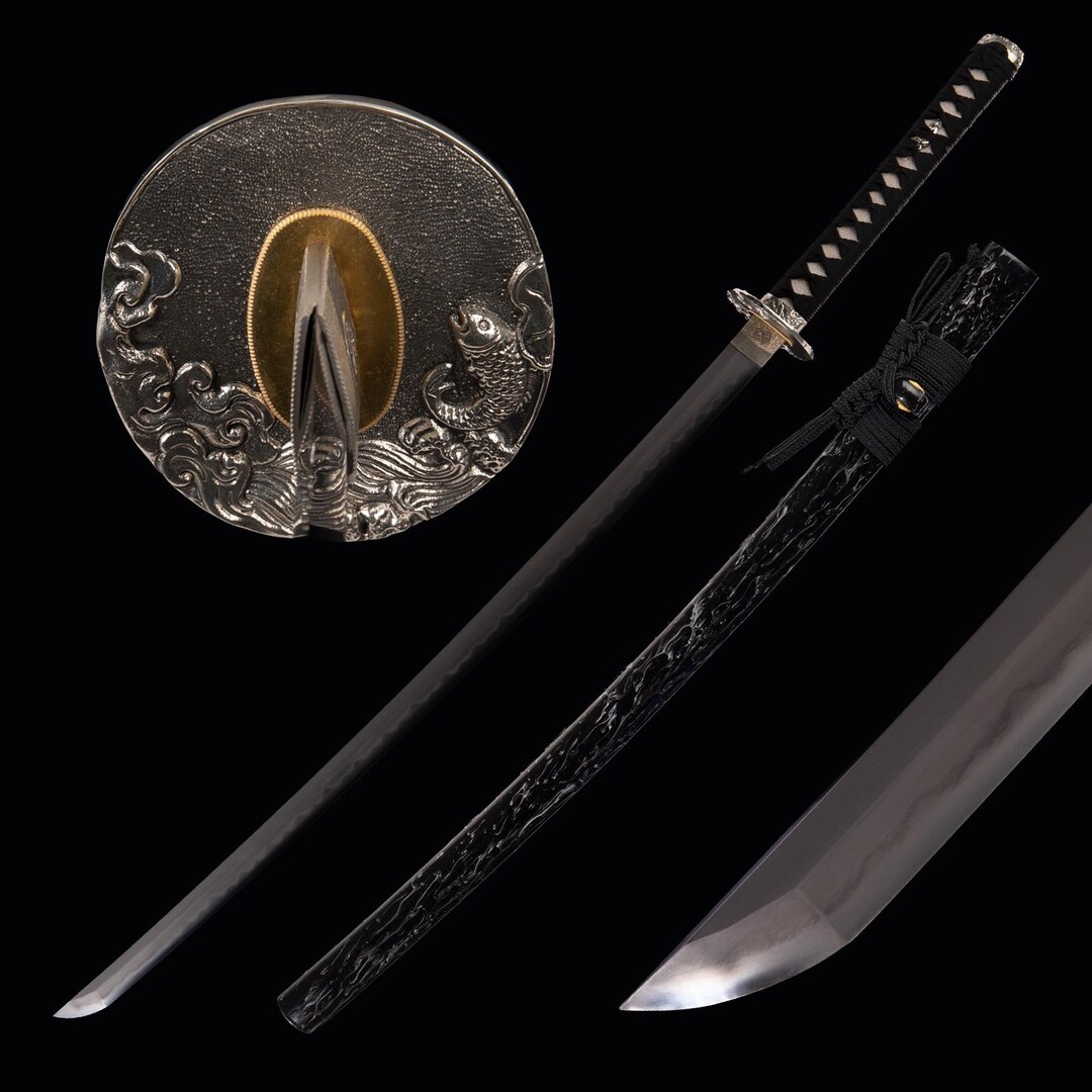 Handmade Japanese Katana - Hand Forged Full Tang Wootz Steel Clay ...