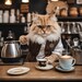 Cat Working in A Coffee House (PNG Image) - Etsy