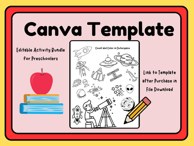 Preschool Activity Bundle Canva Editable Template - Etsy