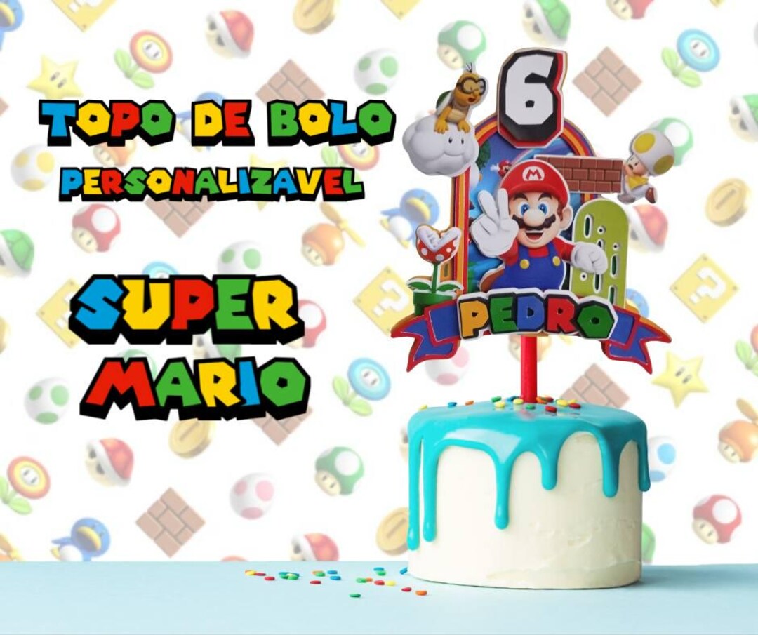 Super Mario Cake Topper in Layers for a 3D Effect, Personalized With ...