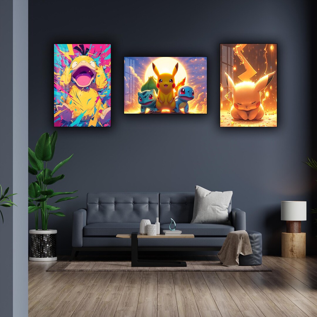 Pokémon Wall Art 60 X 40 Cm - Ready to Hang Anime Décor - Etsy UK