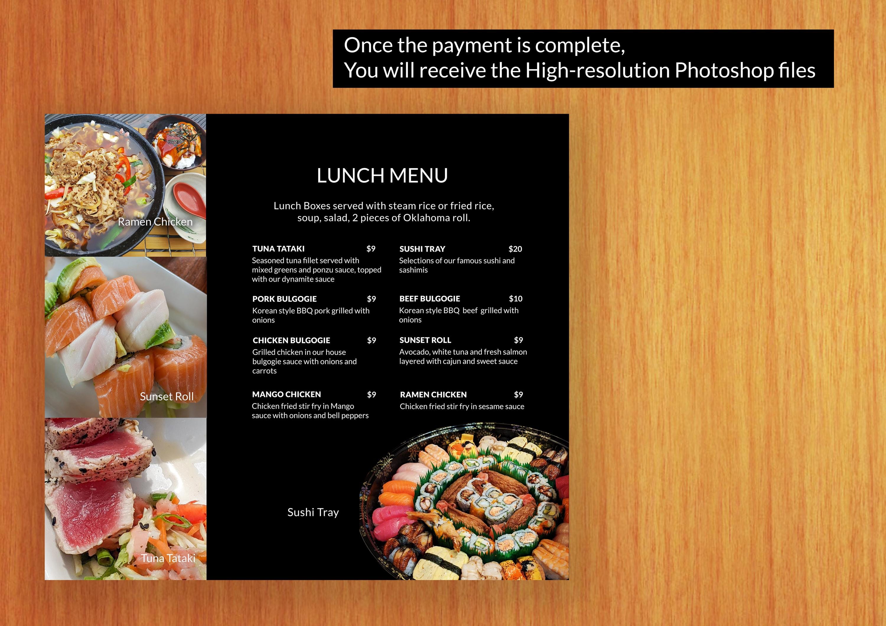 INSTANT | MENU | Restaurant Menu Template | Photoshop | CAFE Menu Board ...