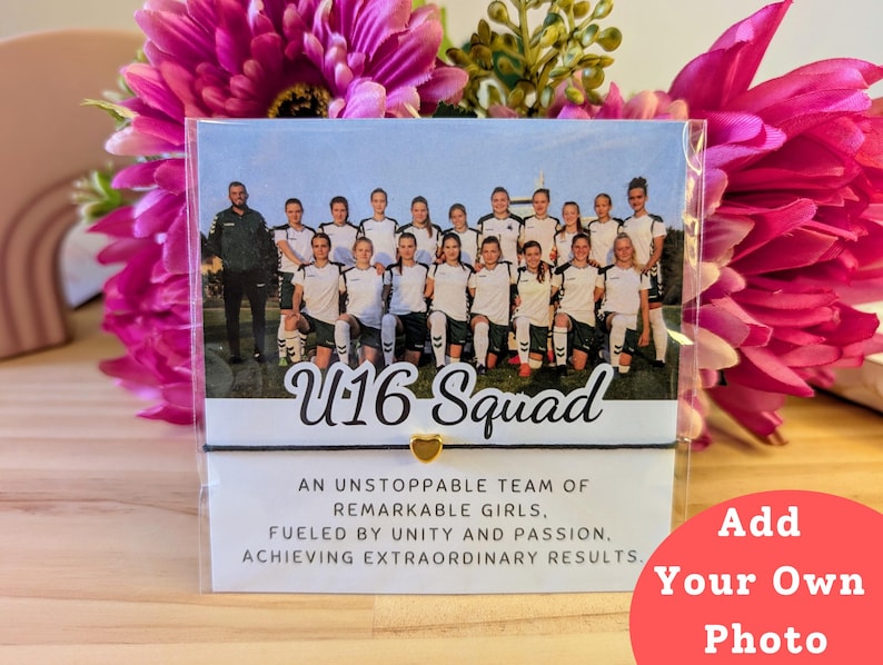 Sports Team Photo Personalized Card Custom Bracelet & Charm Customized ...