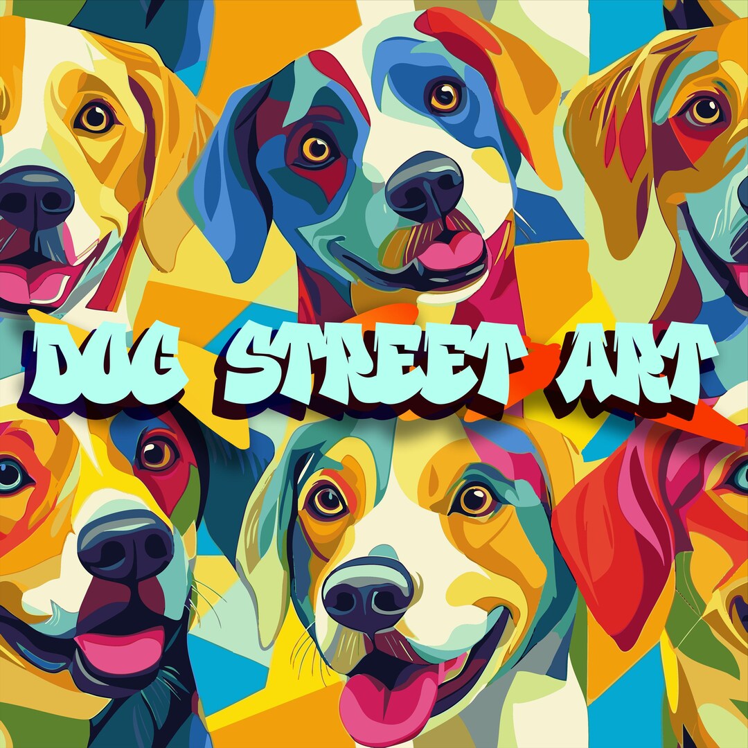 Seamless Dogs Street Srt Painting Colorful Spray Wall Background ...