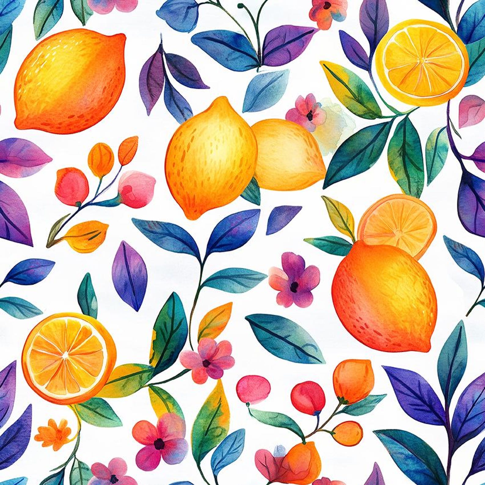 Seamless Flower Lemon Yellow Pattern Background Backdrop Commercial - Etsy