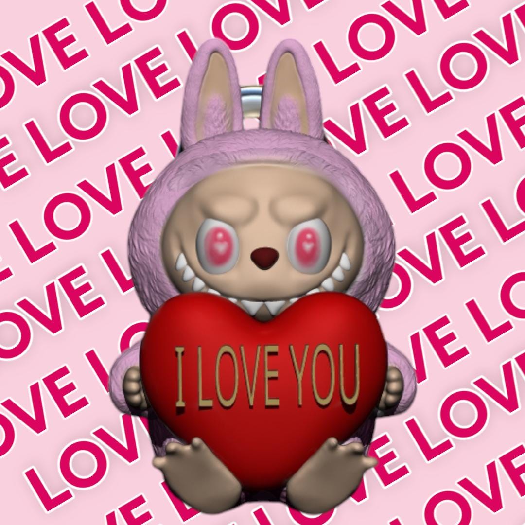 Labubu Keychain San Valentin Stl Archive 3D - Etsy