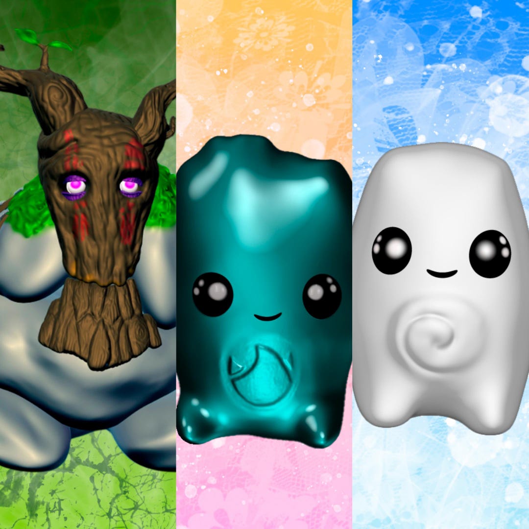 Water, Air and Land Sprite Pack 3D Stl File - Etsy