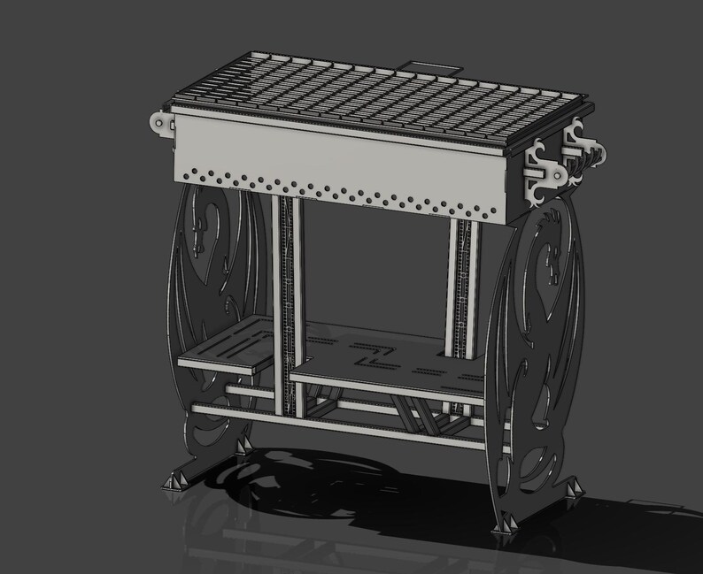 Dragon Themed 3D BBQ Grill | Laser Cut DXF DWG Files + 3D Model - Etsy ...