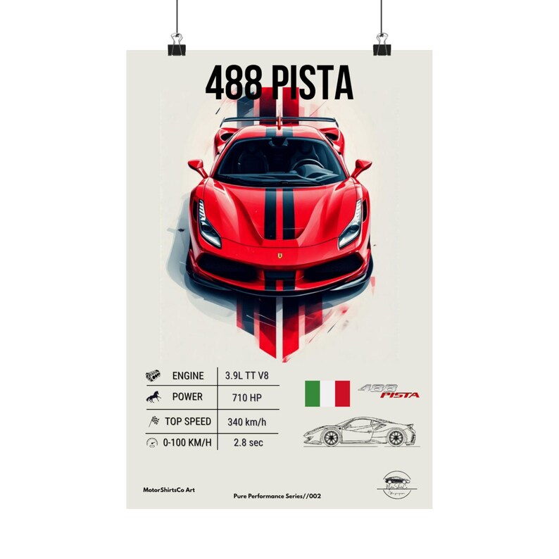 Ferrari 488 Pista Digital Download | Printable Supercar Wall Art ...