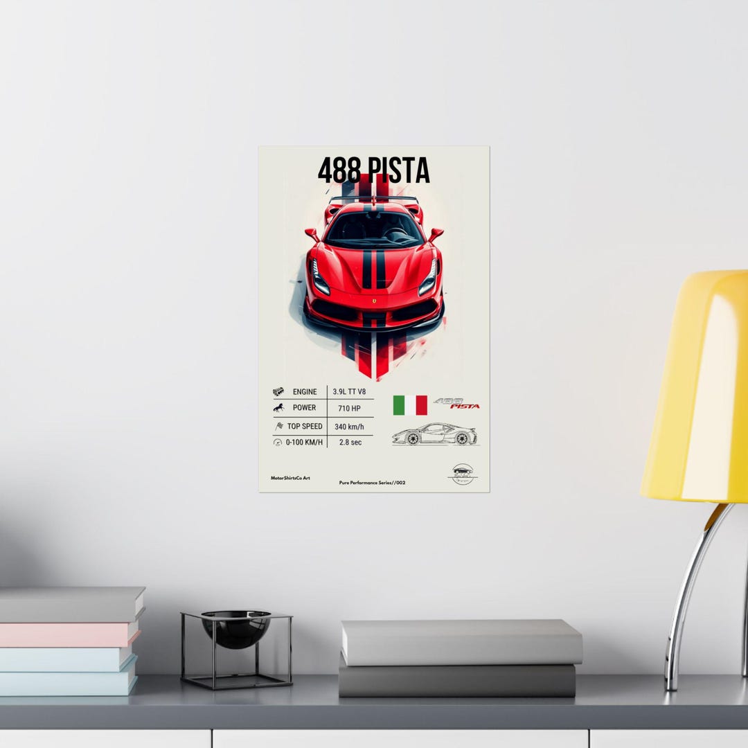 Ferrari 488 Pista Digital Download | Printable Supercar Wall Art ...