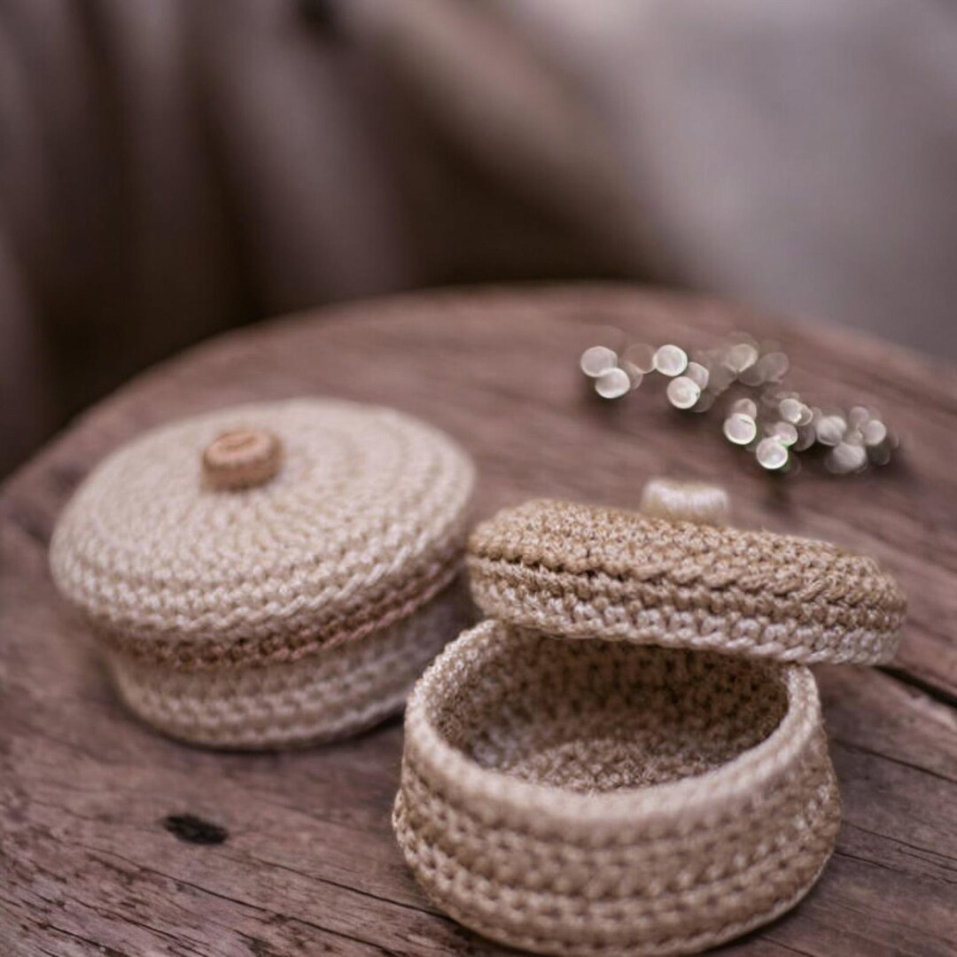 Jewelry Box Crochet PDF Pattern Small Storage Basket With Lid Photo ...