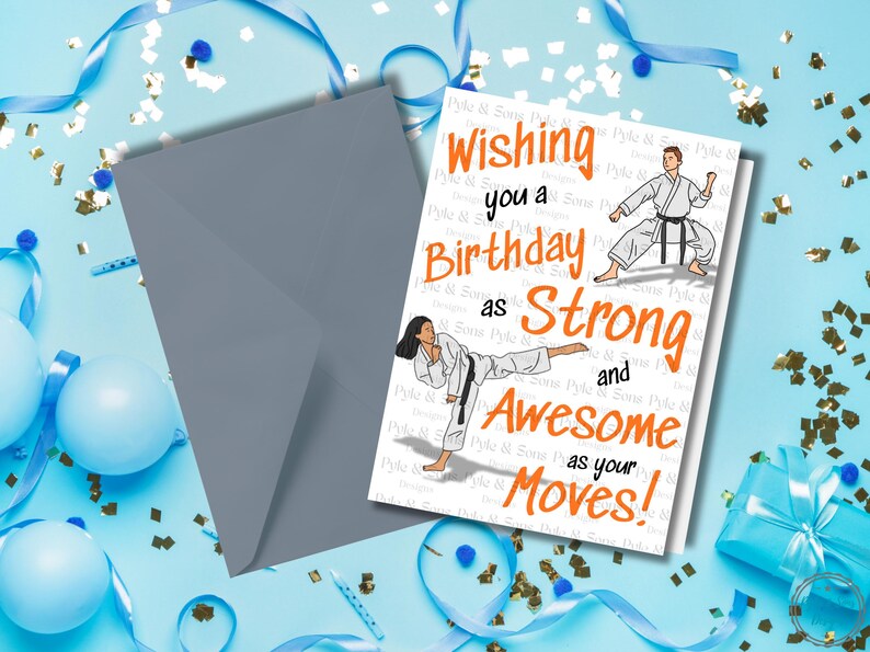 Karate Birthday Card Printable | Martial Arts Birthday Card | Strong ...