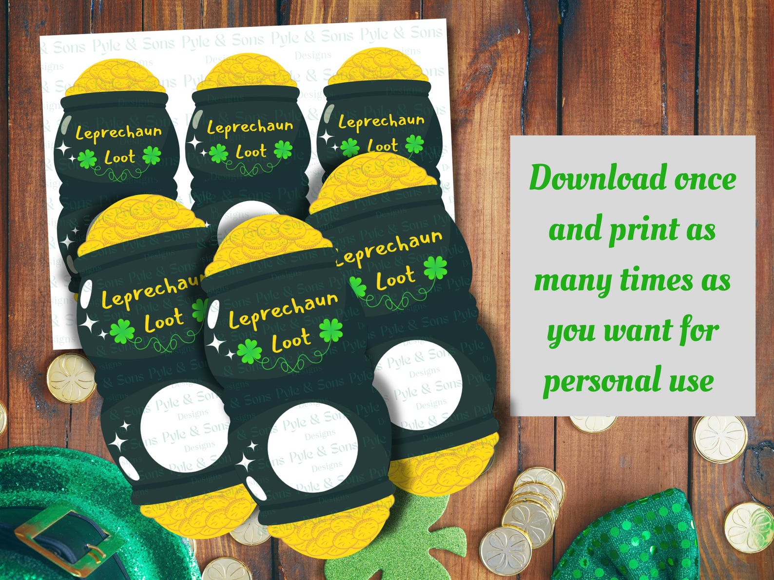 St Patrick's Day Candy Card Holder | Instant Download | Editable in ...