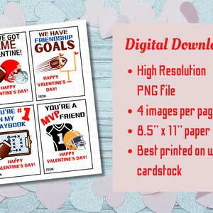 Football Valentine Cards | Editable in Canva | Printable Instant ...