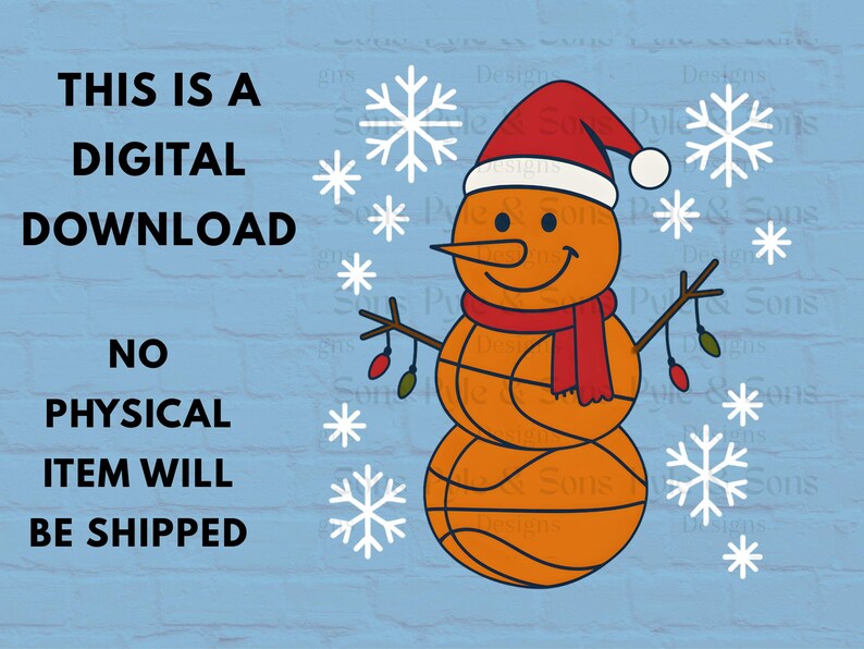 Basketball Snowman Christmas PNG | Sports Holiday Digital Download ...