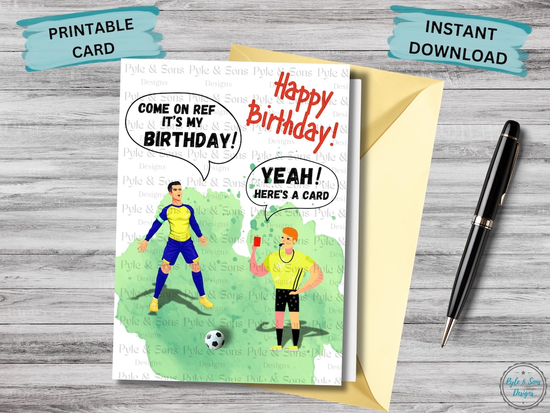 Soccer Birthday Card | Printable Birthday Card | Sports Birthday Card ...