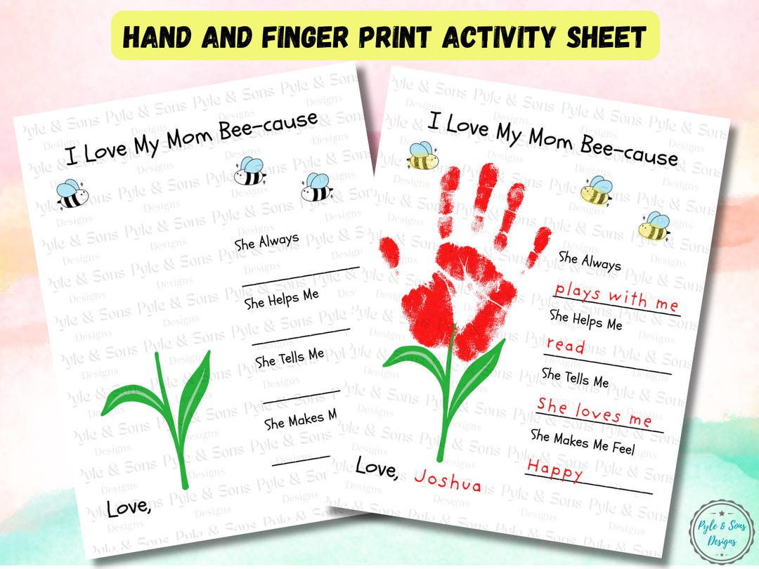 Mother's Day DIY Printable | Kid Handprint Keepsake | Parent Resources ...