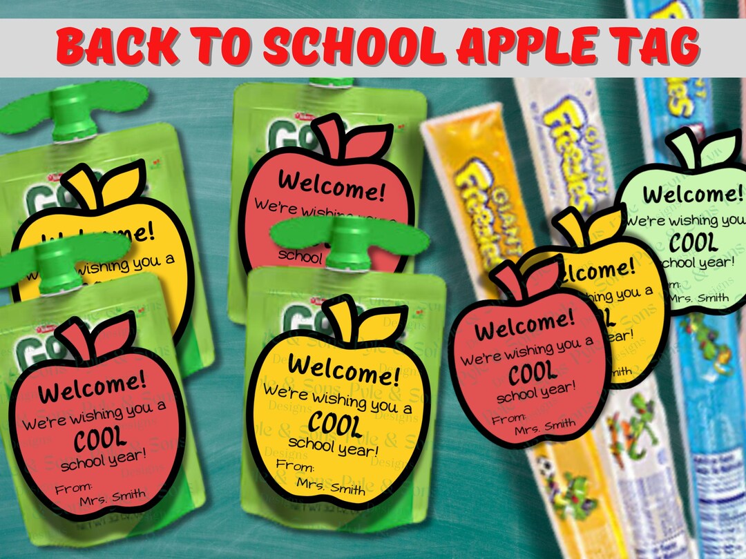 Editable Apple Gift Tag: Back to School Teacher Favor (digital Download ...