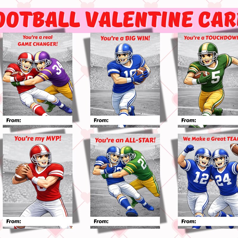 Football Valentines - Etsy