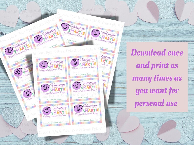 Smarties Valentine Day Card | Editable in Canva | Instant Printable ...