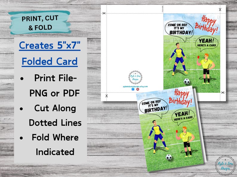 Soccer Birthday Card: Funny Sports Theme (digital Download) - Etsy